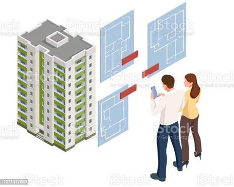 부동산 중개인은 임대 구매 또는 임대를위한 주택을 제공합니다 온라인 부동산 검색 부동산 구입 판매 또는 임대 등도 일러스트레이션 아파트에 대한 스톡 벡터 아트 및 기타