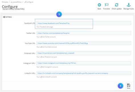 Prestashop How To Manage Social Network Icons Templatetrip Help