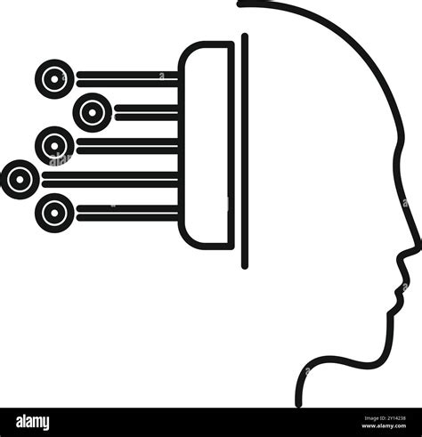 Simple Icon Of Artificial Intelligence Connecting To A Human Brain With