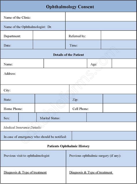 Ophthalmology Consent Form Editable Pdf Forms