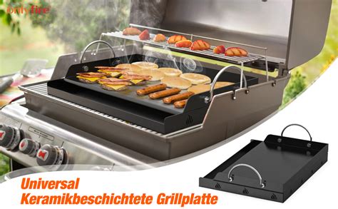Onlyfire Keramische Grillplatte Universal Plancha Mit Abnehmbarer Griff Bbq Grillplatten Für