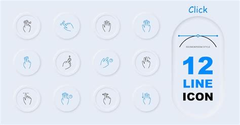premium vector clicks set icon double click palm hand swipe move object scroll down with three