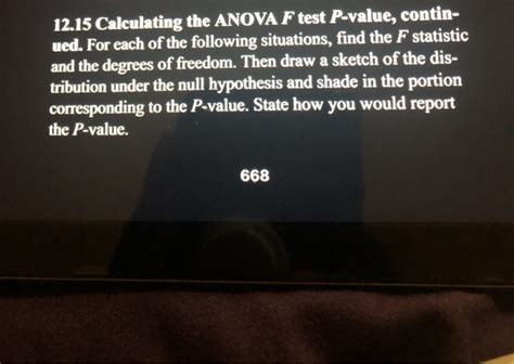 Solved 1215 Calculating The Anova F Test P Value Contin