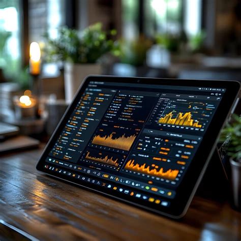 Laptop Screen With Graphs And Data Visualization Realistic Image