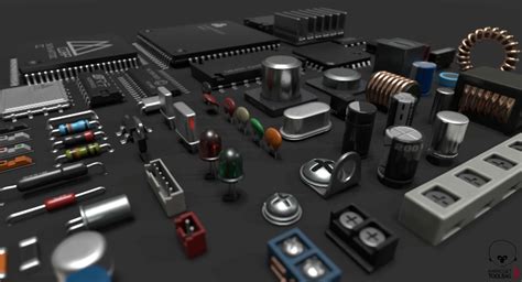 Electronic Components Kit 3d Model Cgtrader
