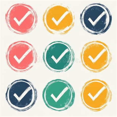 Check Mark Grunge Icons Set Vector Eps10 Illustration Stock Illustration Illustration Of