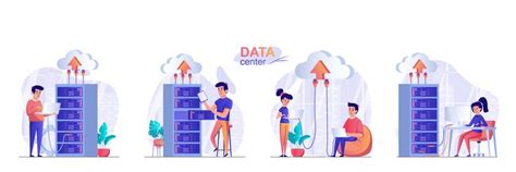 Data Center Web Character Concept Engineer Vector Image
