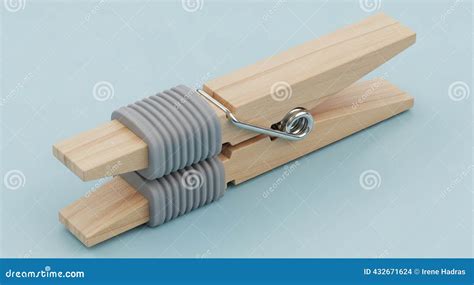 Clothespin Spring Hinge Shading Cartoon Vector Illustration