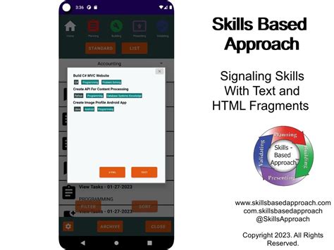Skills Based Approach Signal Skills Using Text And Html Fragments Skills Based Approach
