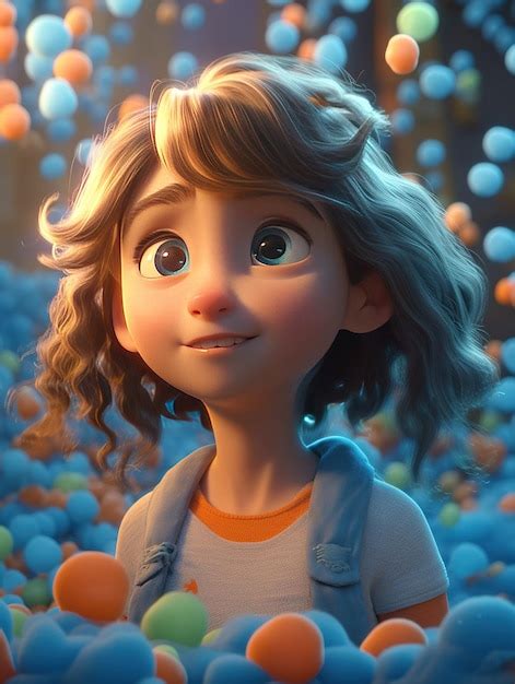 Premium Photo A Girl In A Ball Pit