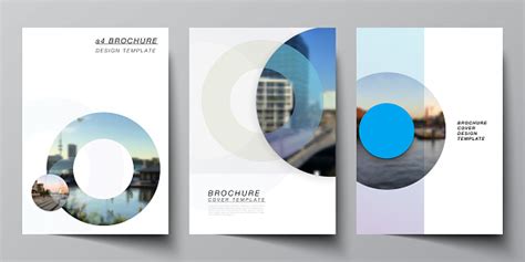 브로셔 전단지 레이아웃 소책자 커버 디자인 책 디자인 브로셔 커버용 A4 커버 모형 템플릿의 벡터 레이아웃 라운드 It 기술에 대한 원 배경 템플릿 최소한의 스타일 A4