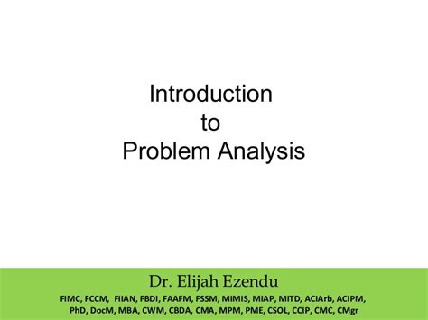 introduction to problem analysis
