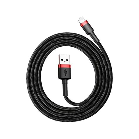 Cabo Dados Baseus Cafule Usb A Lightning M Preto Vermelho