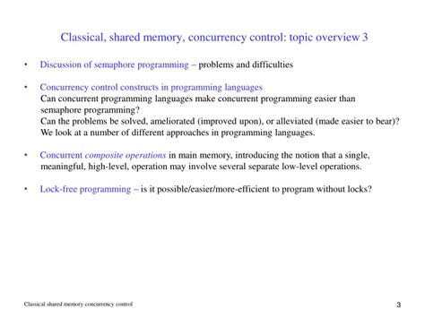 Ppt Classical Concurrency Control Topic Overview 1 In These Lectures We Consider Shared