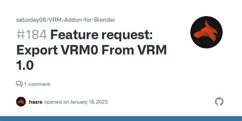 Feature Request Export Vrm0 From Vrm 10 · Issue 184 · Saturday06vrm Addon For Blender · Github
