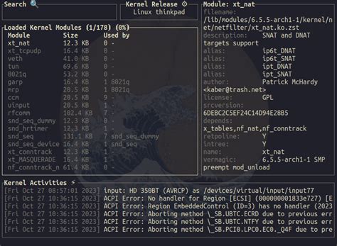Kmon Linux Kernel Manager And Activity Monitor R Linux