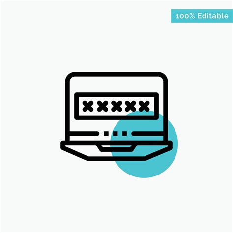 Laptop Computer Lock Security Turquoise Highlight Circle Point Vector Icon 13328610 Vector Art