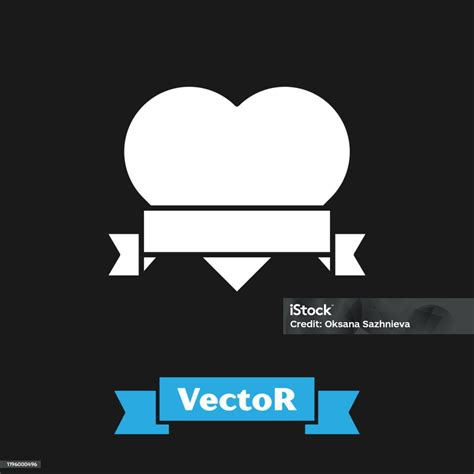 흰색 하트와 리본 아이콘은 검은 색 배경에 격리 로맨틱 한 상징 연결 가입 열정과 결혼식 발렌타인 데이 기호입니다 벡터 일러스트레이션 감정에 대한 스톡 벡터 아트 및 기타