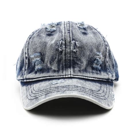 Custom Logo Hats With Ripped Jeans And Vintage Baseball Caps