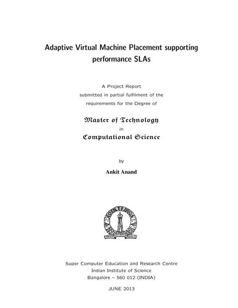 Pdf Adaptive Virtual Machine Placement Supporting Performance Slas