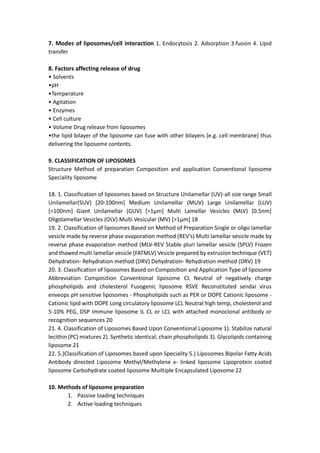 Liposomes PDF Chemistry Science
