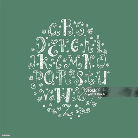 벡터 Abc 손으로 그린 만화 낙서 장식 알파벳 교육에 대한 스톡 벡터 아트 및 기타 이미지 교육 그리기 낙서 드로잉 Istock