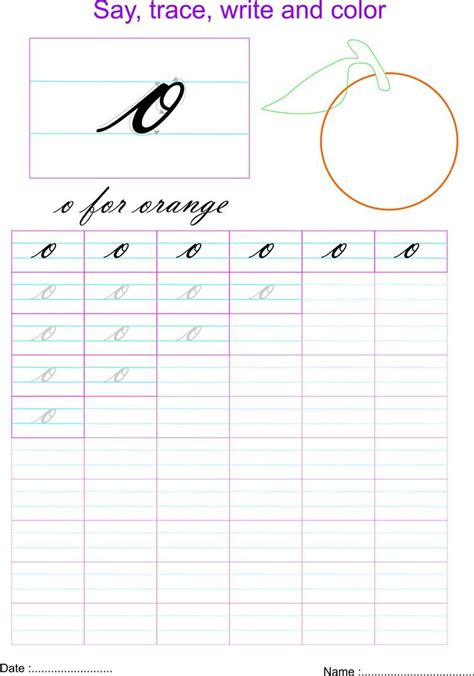 Cursive Small Letter O Worksheet Artofit