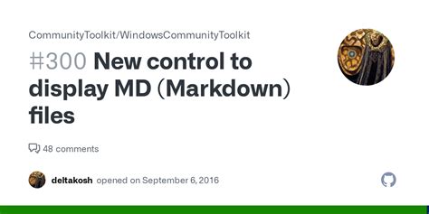 new control to display md markdown files · issue 300