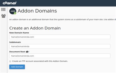 Cara Setting Addon Domains
