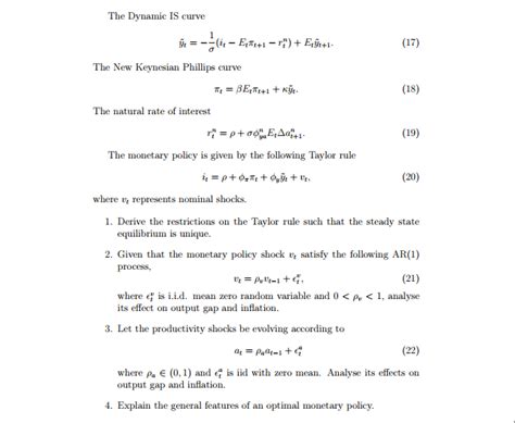 Solved Question 5 Monetary Policy In The New Keynesian