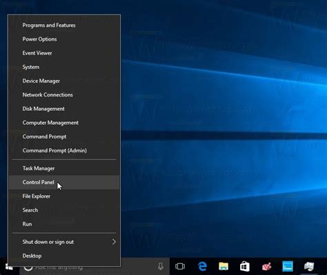 Restore Classic Control Panel Shortcuts To Win X Menu In Windows