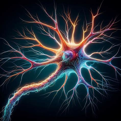 Ai Generated Illustration Of A Futuristic Neural Network With Glowing