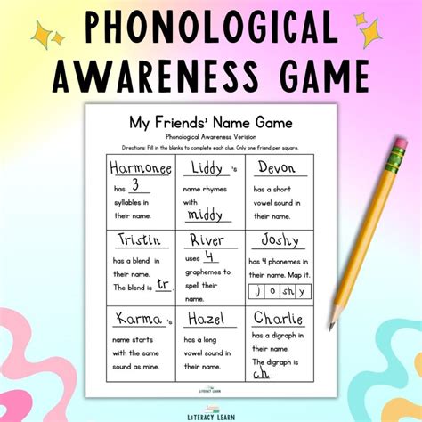 Phonological Awareness Game Fun And Free Printable Literacy Learn