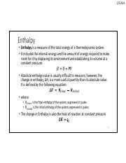 Understanding Enthalpy Concepts Equations Applications Course Hero