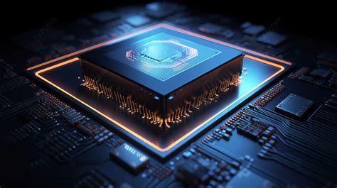 The Computer With The U Processor Background 3d Rendering Glowing Ai Artificial Intelligence