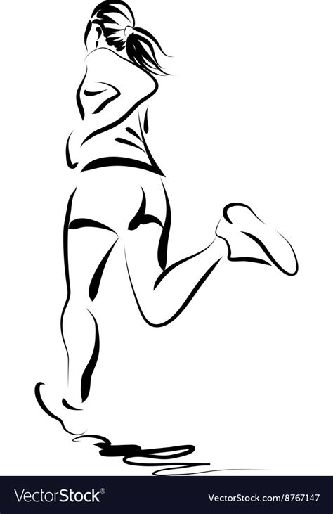 Line Sketch Of A Running Woman Royalty Free Vector Image Line Sketch Of A Running Woman Royalty Free Vector Image