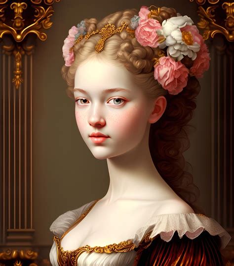 Princess Portrait In Baroque Style Generative Ai Illustration Digital