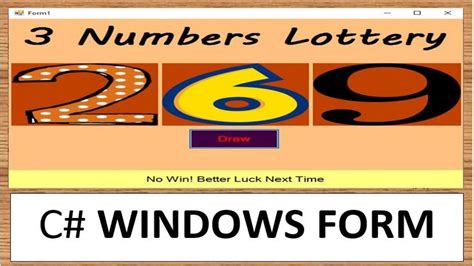 C Lottery Program C Windows Form C Tutorial Youtube