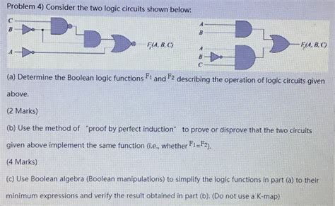 solved problem 4 consider the two logic circuits shown