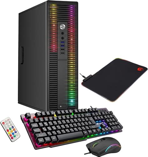Amazon Com Hp Prodesk Desktop Rgb Lights Computer Intel Core I Ghz Gb Ram Gb Ssd