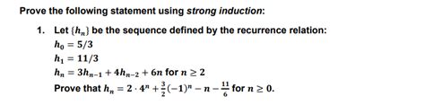 solved prove the following statement using strong induction