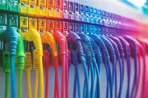 Close Up Of Colorful Ethernet Cables Plugged Into A Server Rack Symbolizing Secure Data