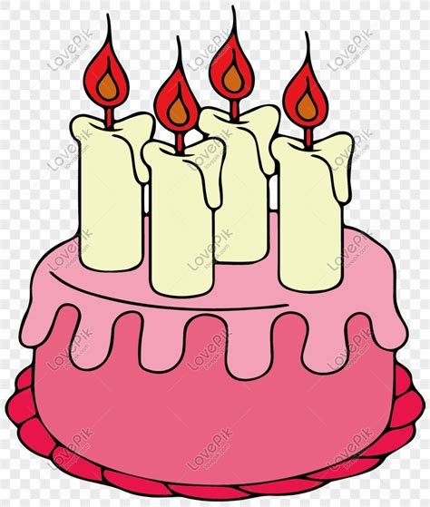 벡터 일러스트 레이 션 케이크 빨간색 원래 그림 생일 Png 일러스트 무료 다운로드 Lovepik