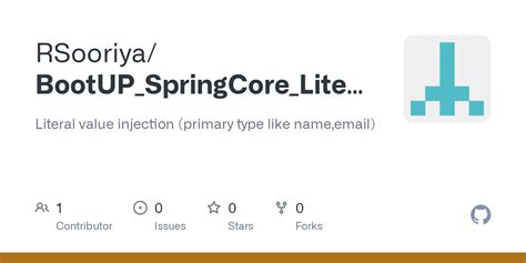 Github Rsooriya Bootup Springcore Literalinjection Literal Value