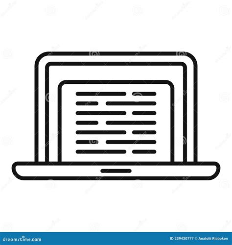 Laptop Class Icon Outline Vector Virtual Book Stock Vector
