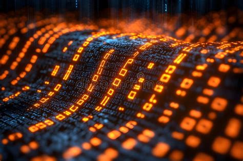 Dynamic Digital Data Flow With Glowing Binary Code For Technology