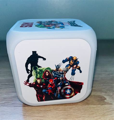 Superheroes Design Personalised Led Cube Digital Alarm Clock Etsy