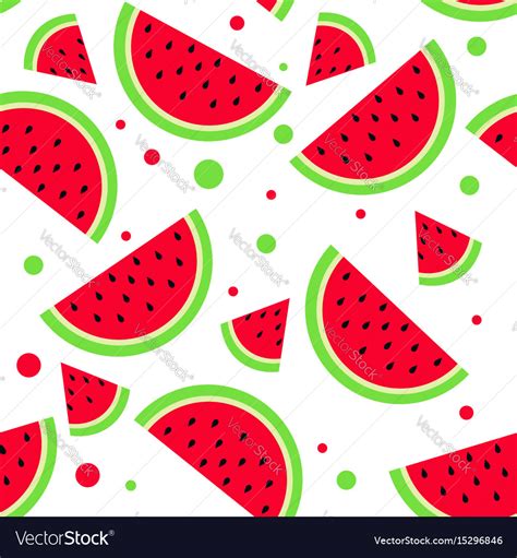 Watermelon Pattern Summer Bright Background Vector Image