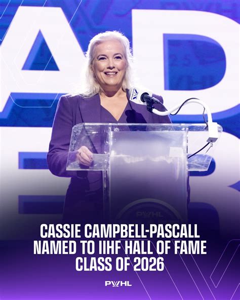 Pwhl Congratulations To Cassie Campbell Pascall Special Advisor To