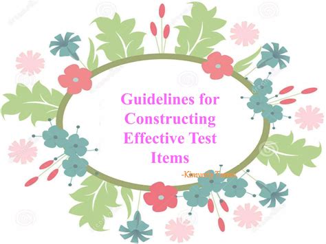 Guidelines For Constructing Effective Test Items Pptx